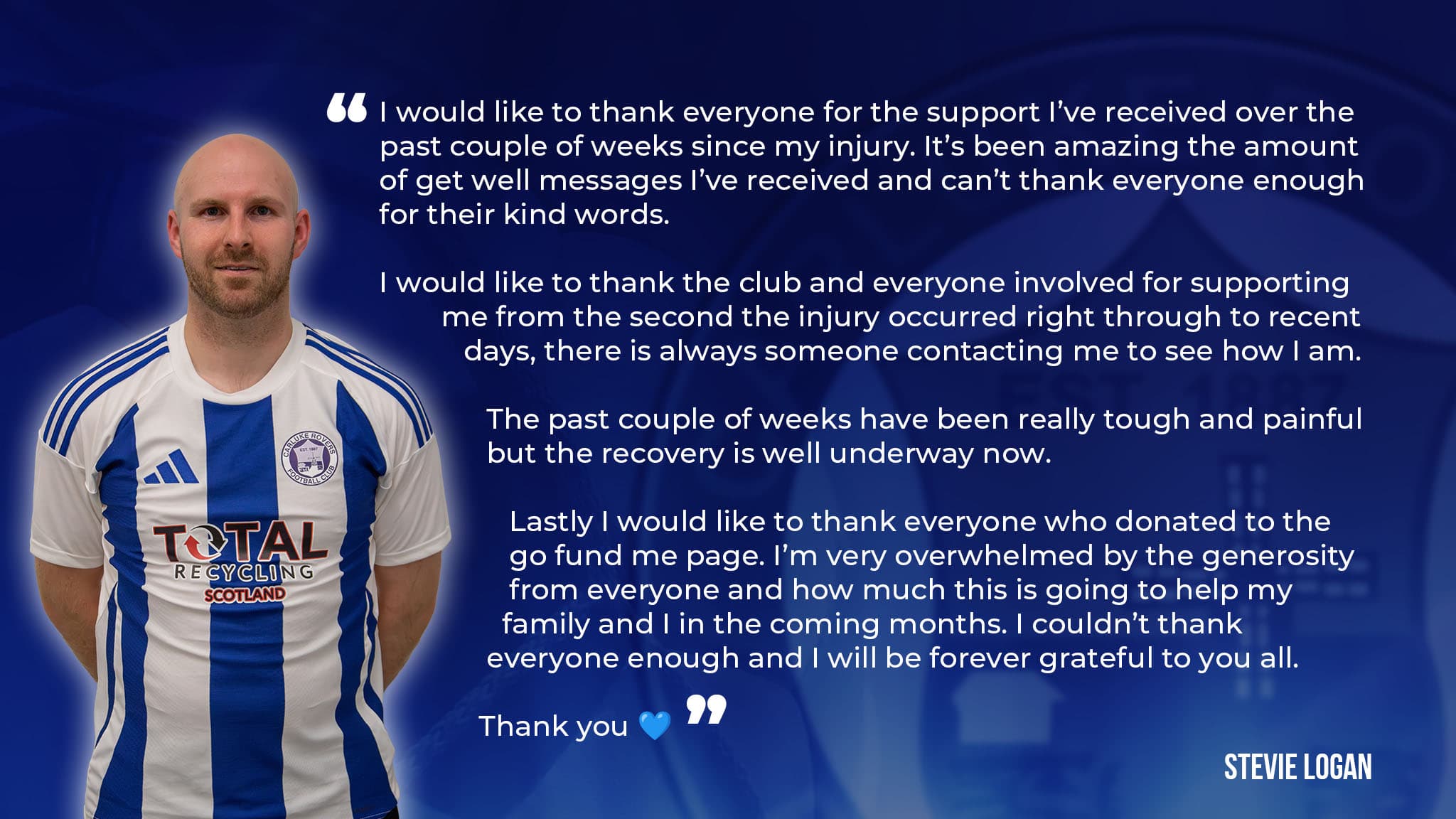 A message from Stevie Logan – Carluke Rovers FC